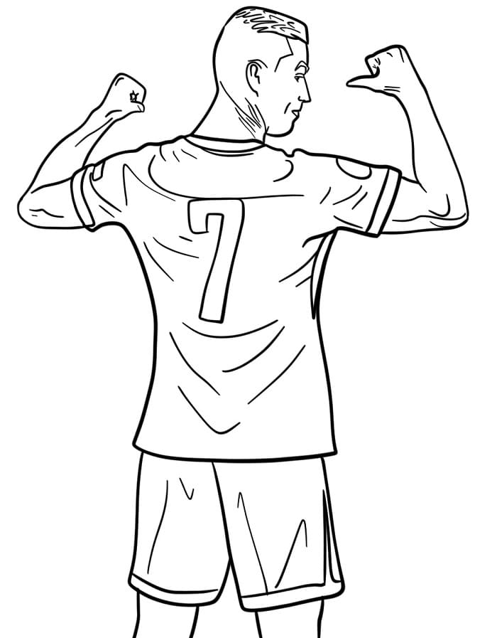 Cristiano Ronaldo focista színező. Ingyenes letöltés, nyomtatás vagy ...