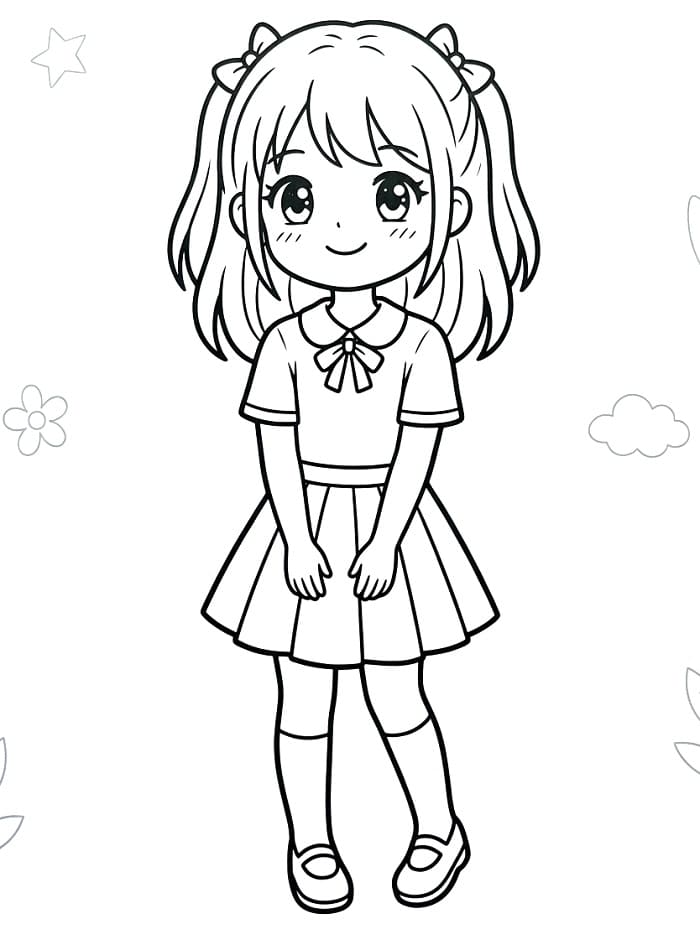 Anime Lány Ingyenes Gyerekeknek színező. Ingyenes letöltés, nyomtatás ...